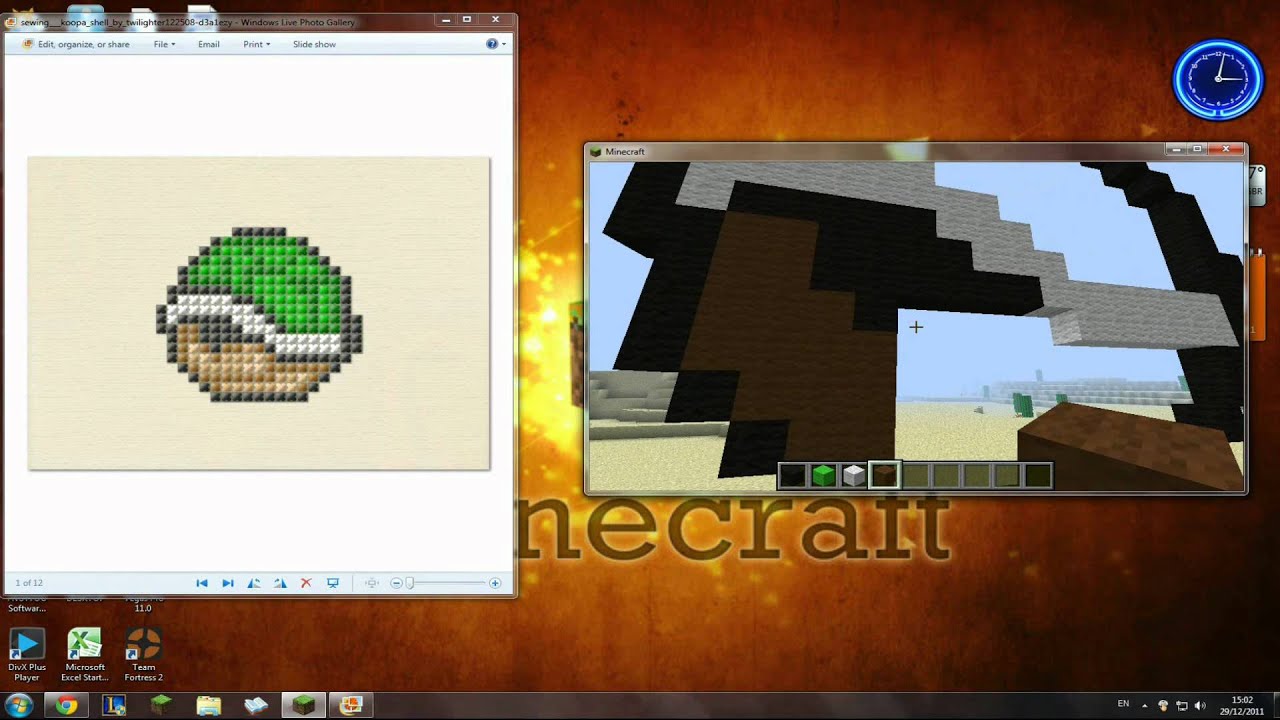 Minecraft-Koopa Troopa's Shell -Green- (Pixel Arts #3) - YouTube