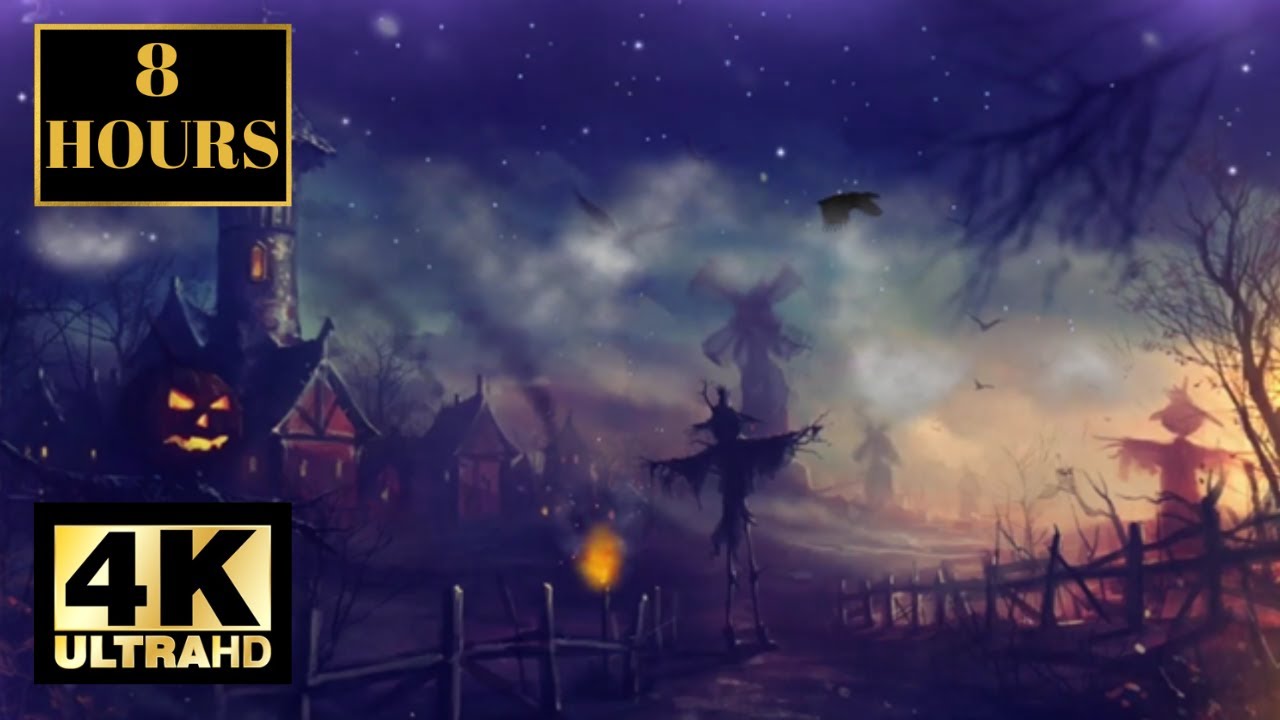 Halloween Spooky Ambience Wallpaper Screensaver Background 4K 8 HOURS ...