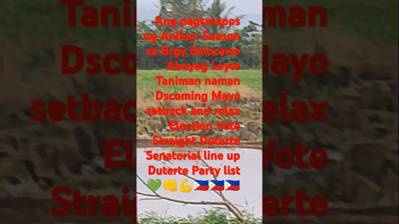 Ang pagkatapos ng Anihan time tapos Taniman nanaman Vote Straight ...