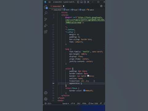 Custom Caret On Default Select - HTML CSS - YouTube