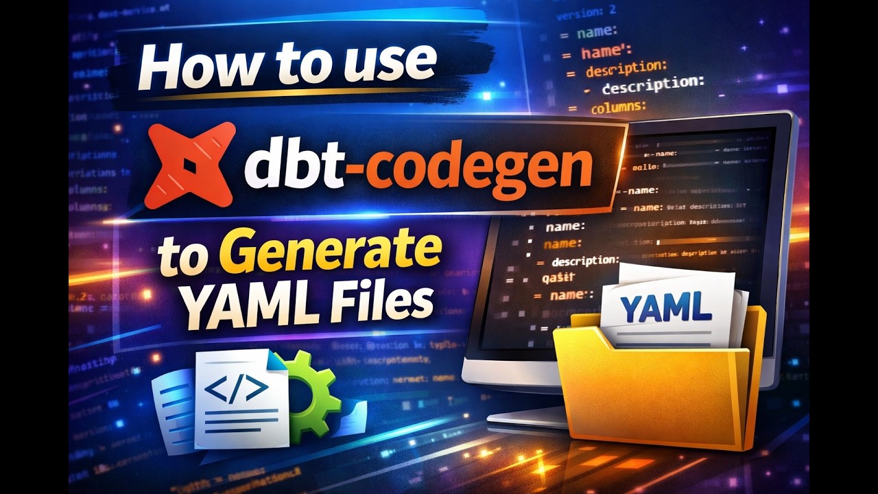 How to use dbt-codegen package to generate YAML files - YouTube
