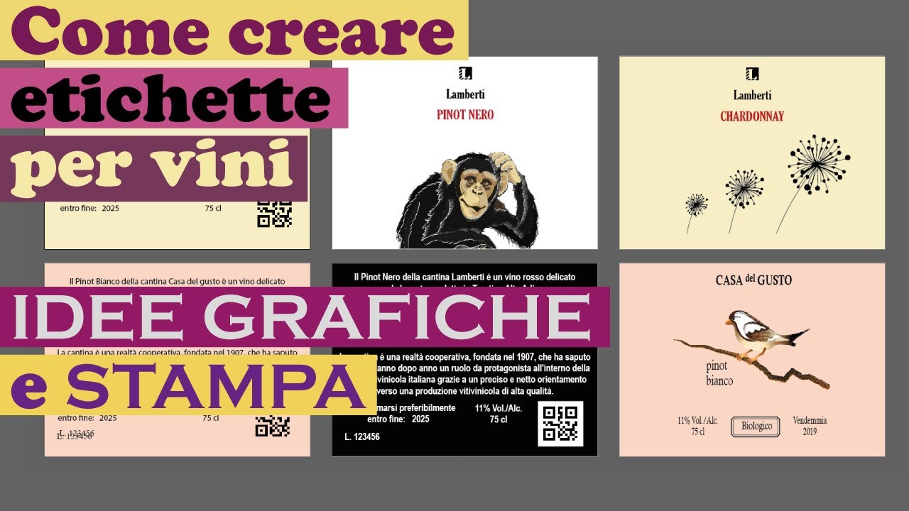 COME CREARE ETICHETTE PER VINI idee grafiche e stampa - YouTube