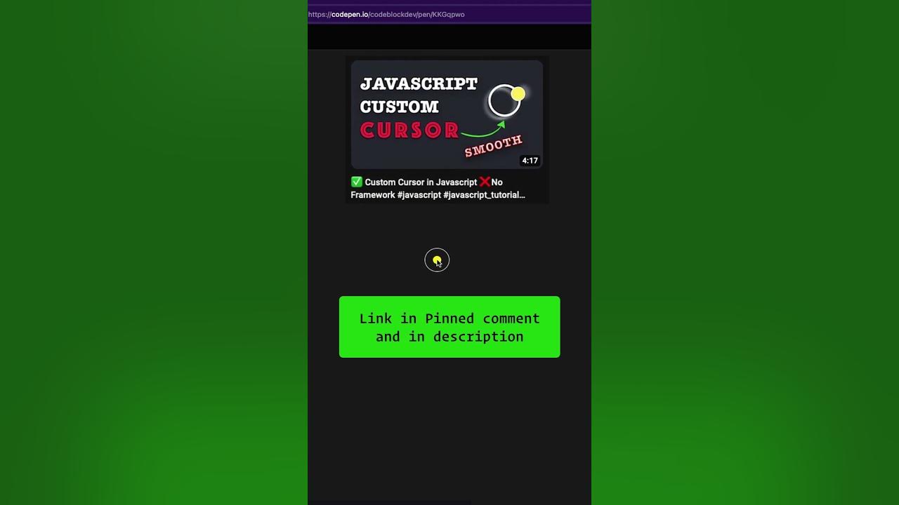 🤨 Quick Custom Cursor In Javascript Javascript Coding Programming Javascripttutorial Youtube
