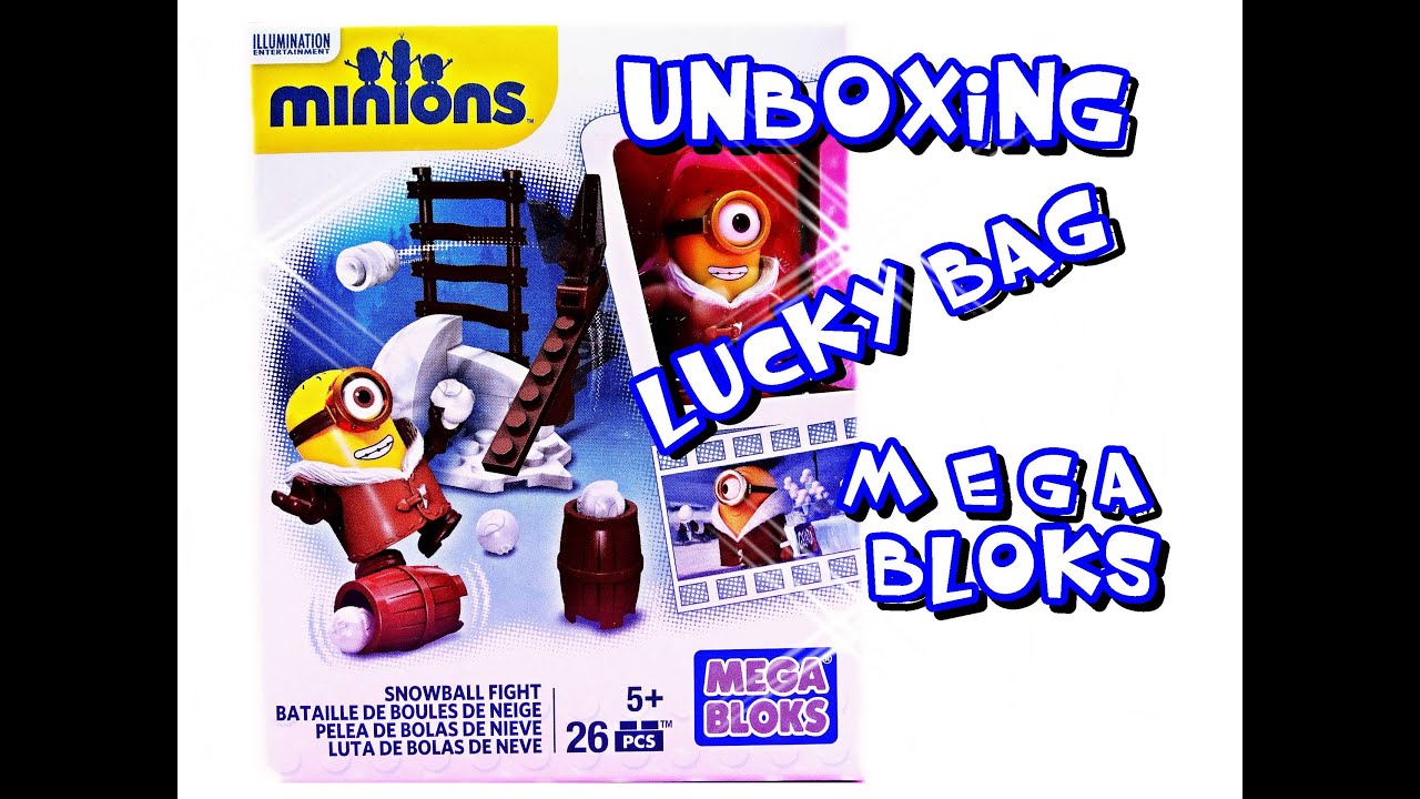 MINIONS Snowball fight MEGA BLOKS unboxing Illumination 4K MINION ...