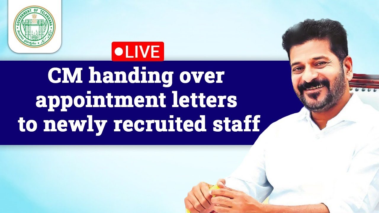 CM Sri Revanth Reddy handing over appointment letters to newly ...