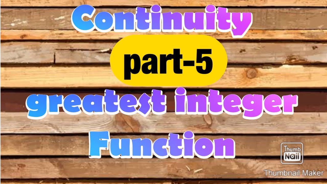Continuity of greatest integer functions part-5 - YouTube