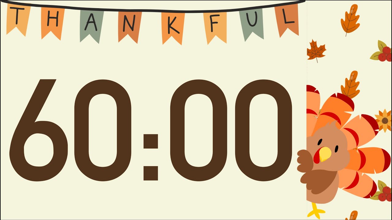60 Minute Happy Thanksgiving Turkey Timer (Turkey Calls at End, No ...