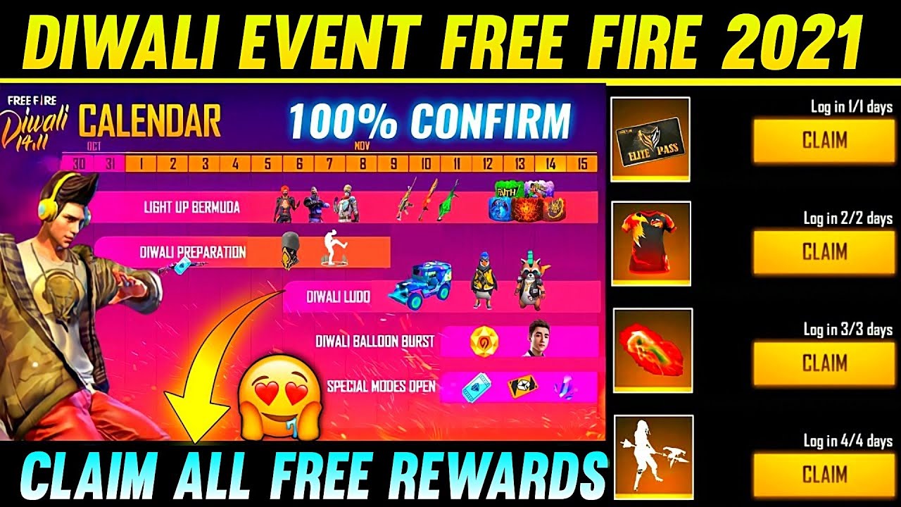 FREE FIRE DIWALI EVENT 2021 | FREE FIRE NEW EVENT | DIWALI EVENT FREE ...
