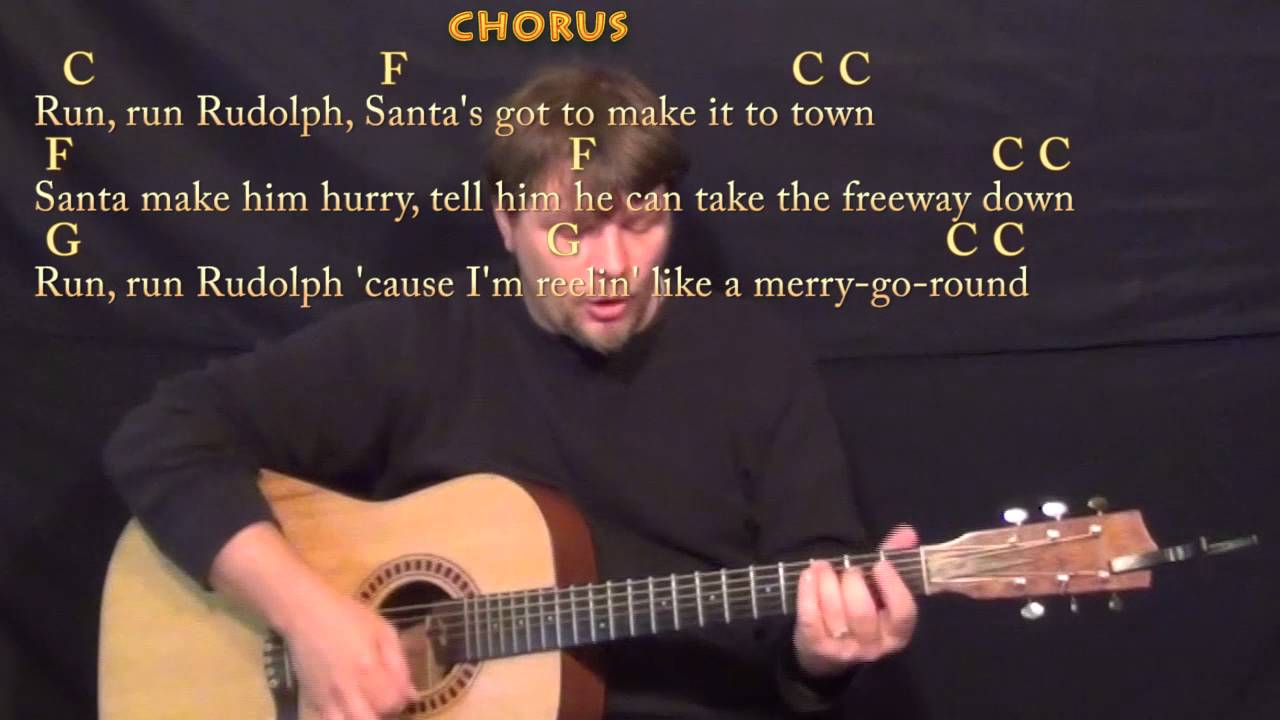 Run, Run, Rudolph (Chuck Berry) Strum Guitar Cover Lesson in C with ...