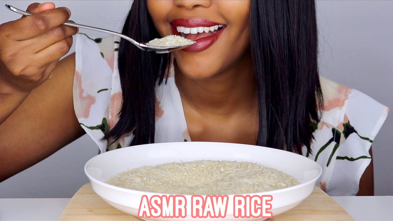 ASMR RAW RICE EATING MUKBANG (No Talking) *EATING SOUNDS* - YouTube