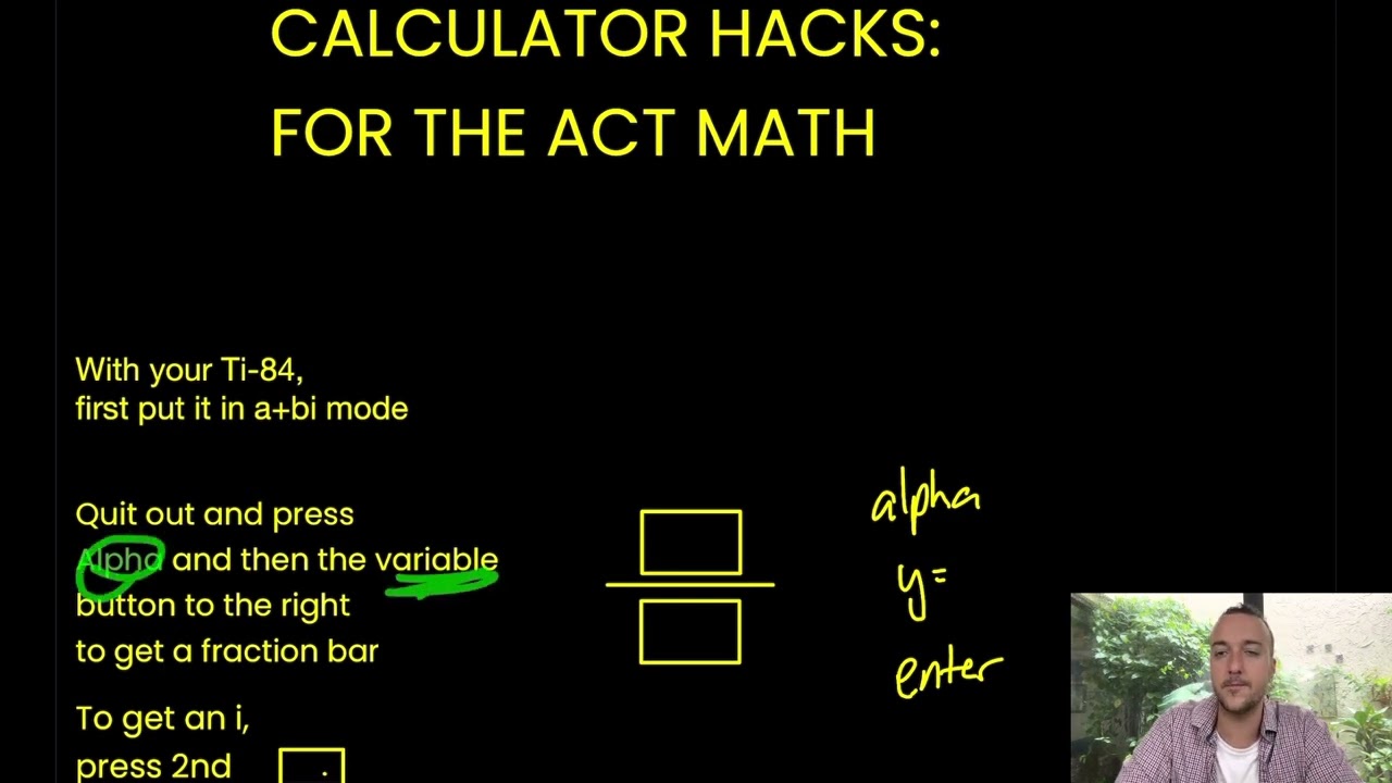 Calculator hacks for the ACT MATH: imaginary numbers - YouTube