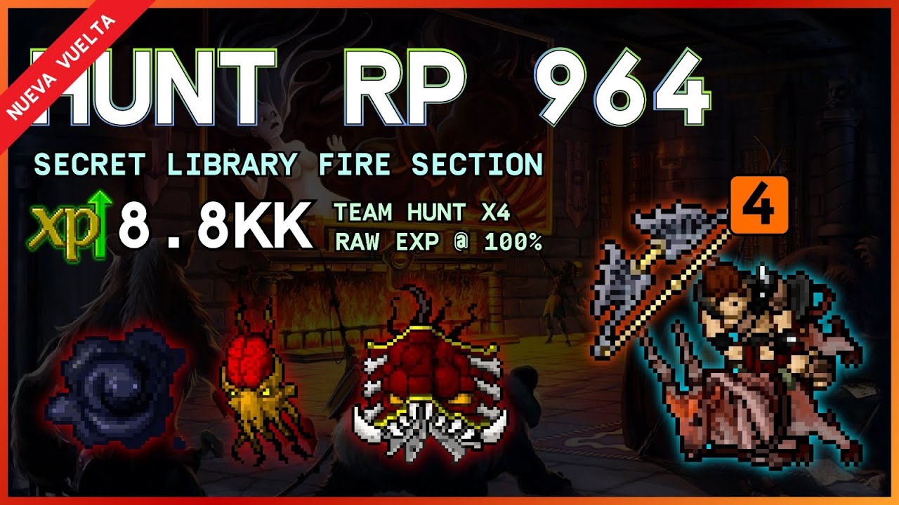 Hunt RP 964, Librería de fuego x4, 8.8 Raw exp/hr top - YouTube