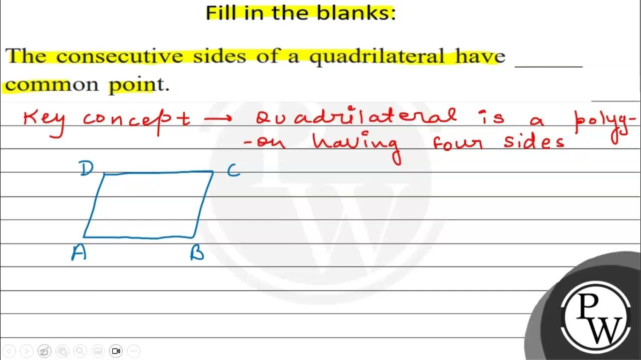 Fill in the blanks: The consecutive sides of a quadrilateral have ...