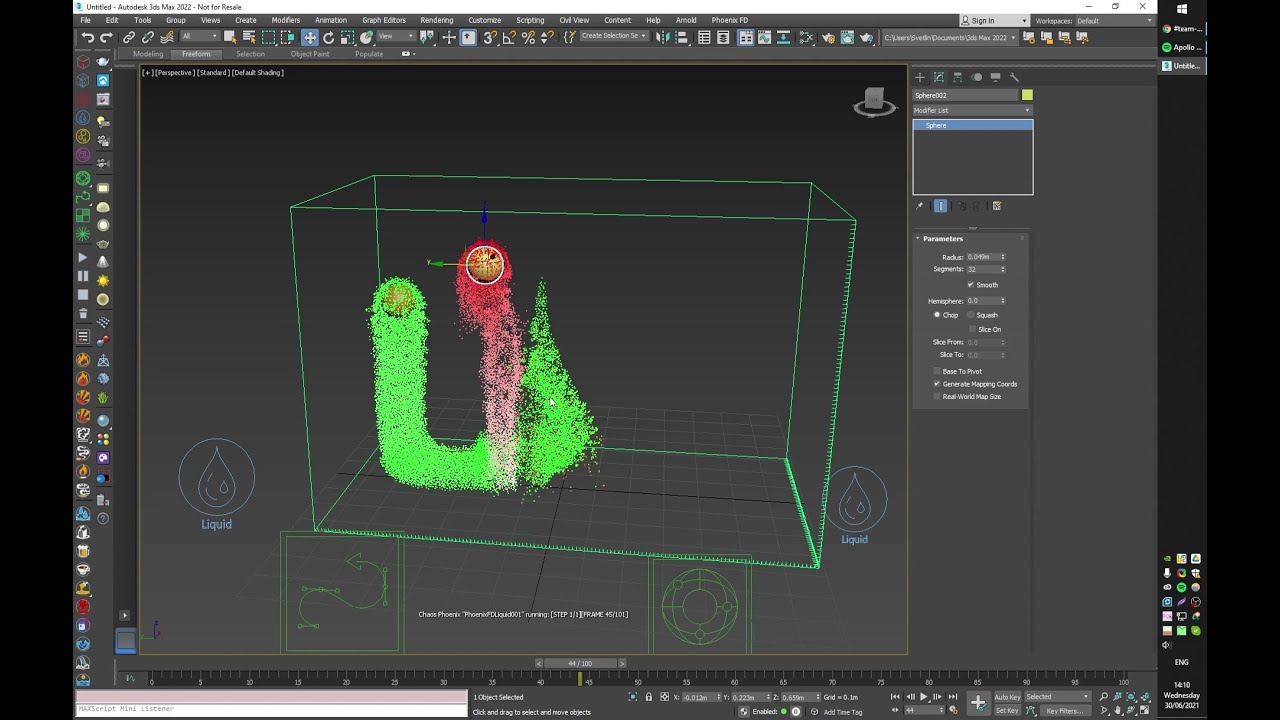 Chaos Phoenix 4.41 Quick Tutorial - Affect one Liquid Source with a ...
