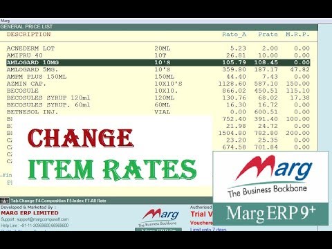 How to change items rates in marg software| Edit Products | MARG ERP9 ...