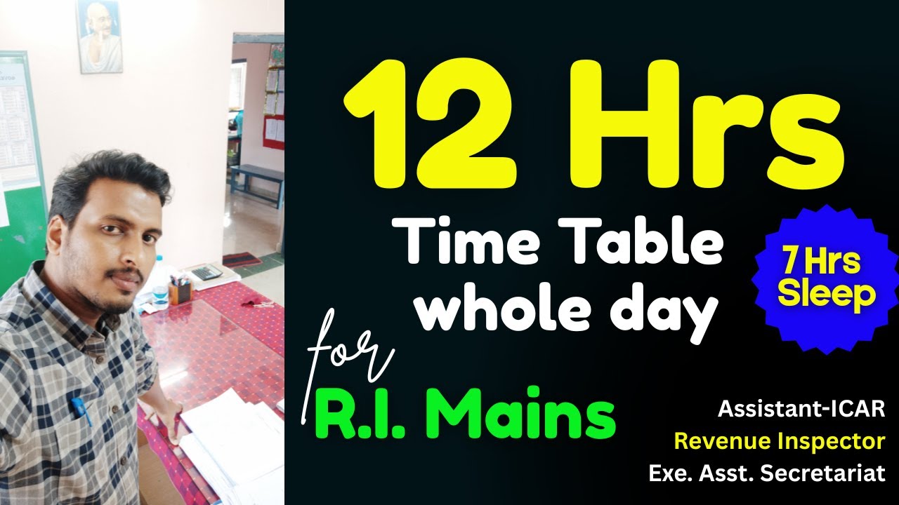 RI Time Table 12 hrs effective study routine specially designed for ...