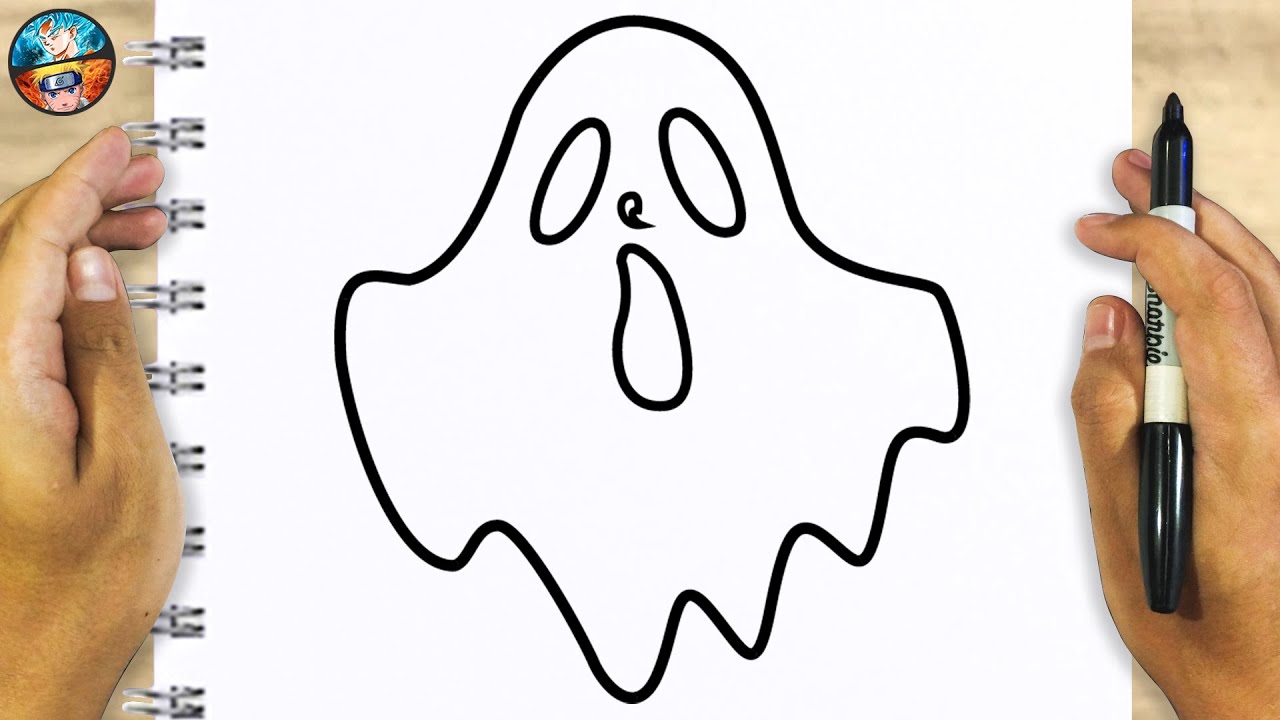 Como Dibujar un FANTASMA fácil paso a paso | How to draw a GHOST easy ...