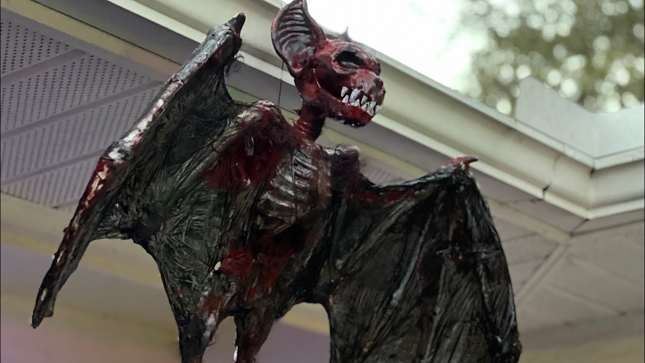 Giant Skeleton Bat Halloween Makeover Part 2 - YouTube