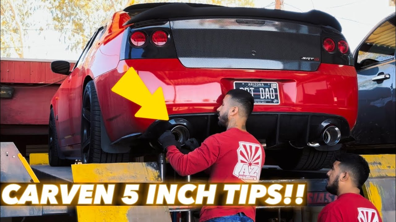 5inch Exhaust Tips + Vibrant Resonators On Cammed Charger SRT! **MUST ...