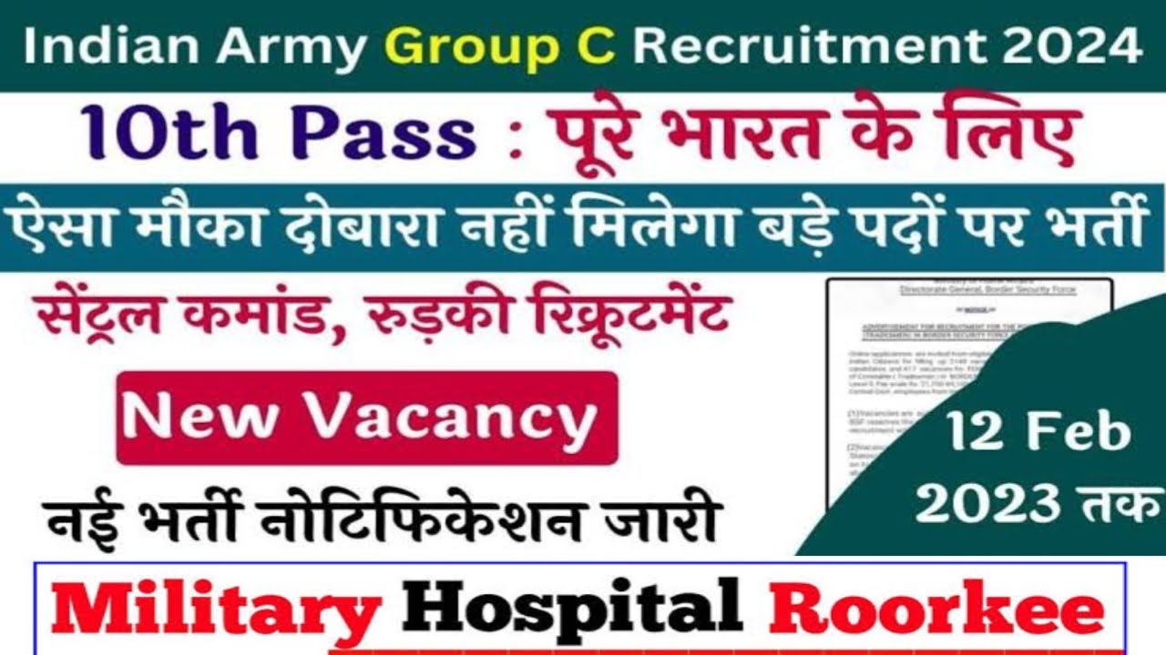 Military Hospital Roorkee Group C Recruitment 2023 | Permanent Ministry ...