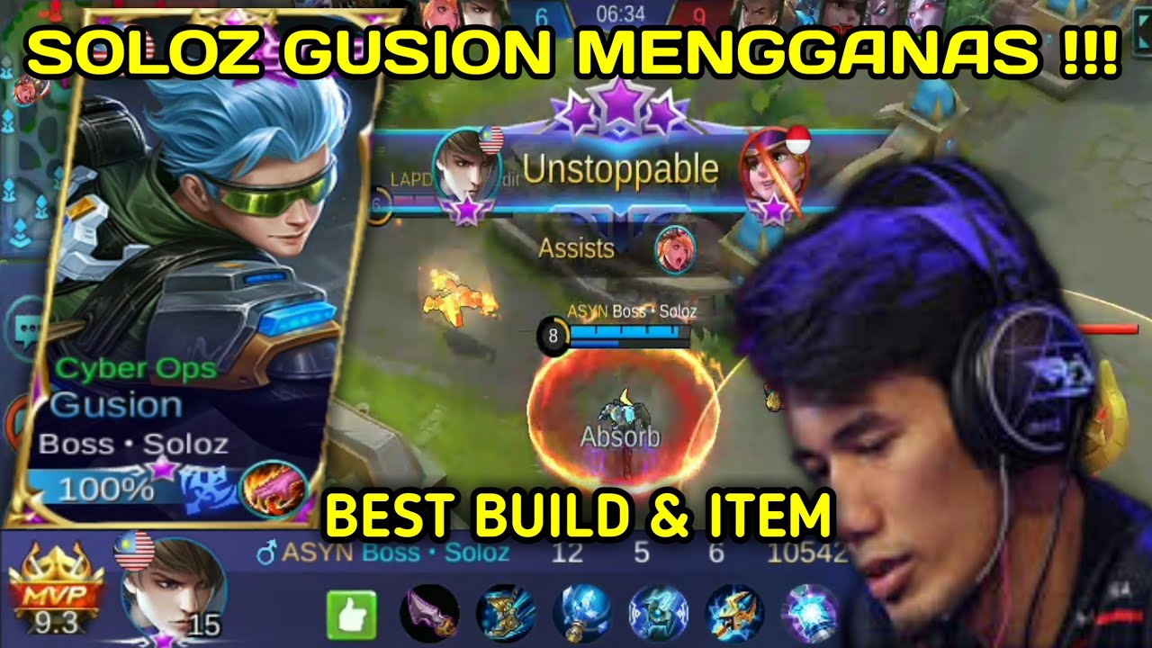 SOLOZ GUSION MENGGANAS !!! BEST BUILD & ITEM GUSION - MOBILE LEGENDS ...