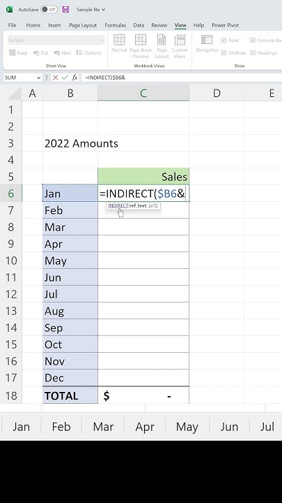Use INDIRECT in Excel to reference worksheets #shorts #excel #work - YouTube
