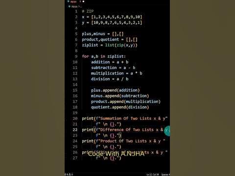 Zip Method in Python, Use with List - YouTube