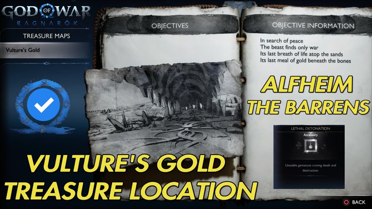 Alfheim Treasure Map, Vulture's Gold Locations - God of War RAGNARÖK ...
