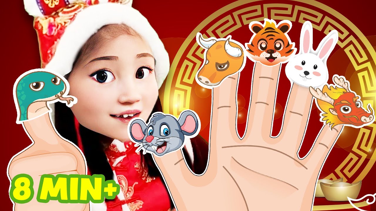 12 Animals of the Chinese Zodiac Finger Family + Chinese New Year Song ...