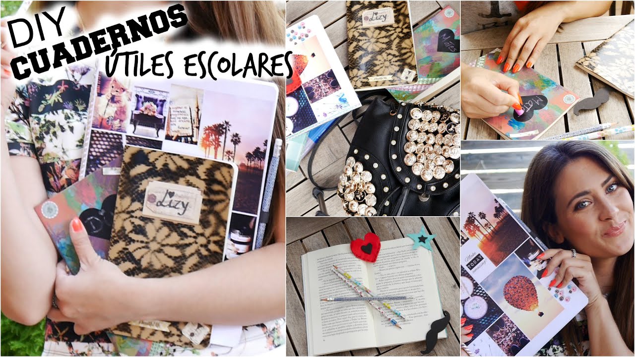 DIY: Decora tus cuadernos y útiles escolares! DIY: School Supplies ...
