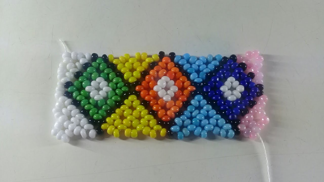 Diamond inside diamond beaded tutorial - YouTube