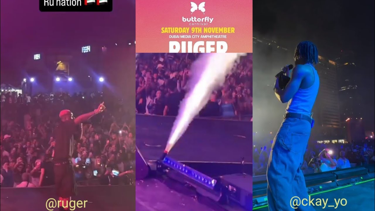 Ruger & Ckay Performing live at the Butterfly Carnival In Dubai Media ...