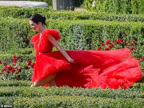 Kendall Jenner stuns in an elaborate red Giambattista Valli gown