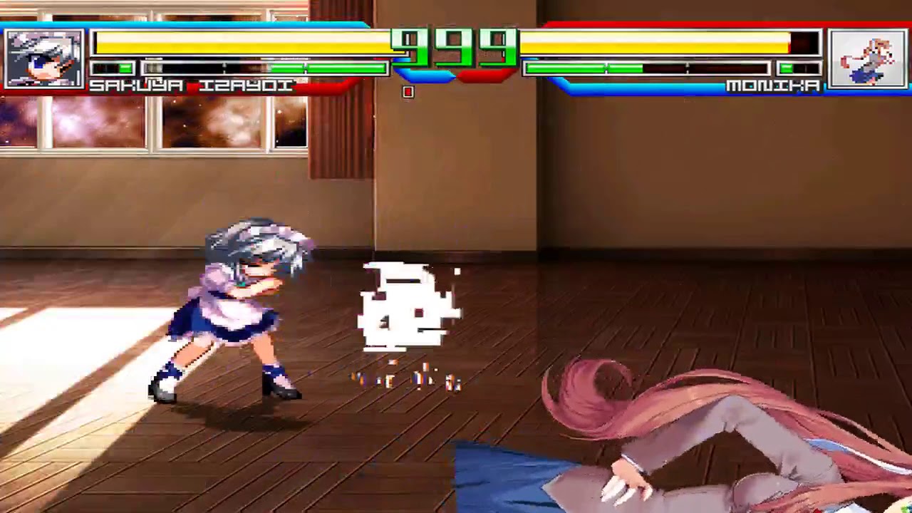 NICK54222 MUGEN: Sakuya Izayoi (me) VS Monika (Boss) - YouTube