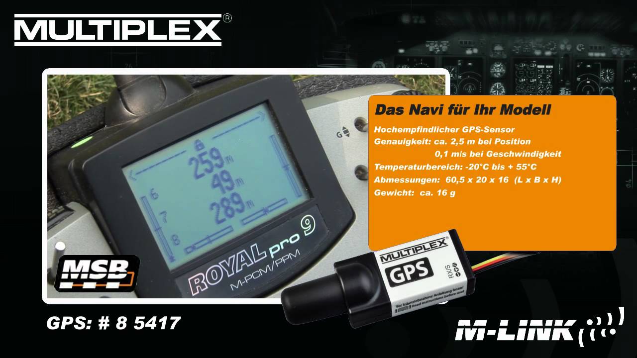 MULTIPLEX Sensoren GPS - YouTube