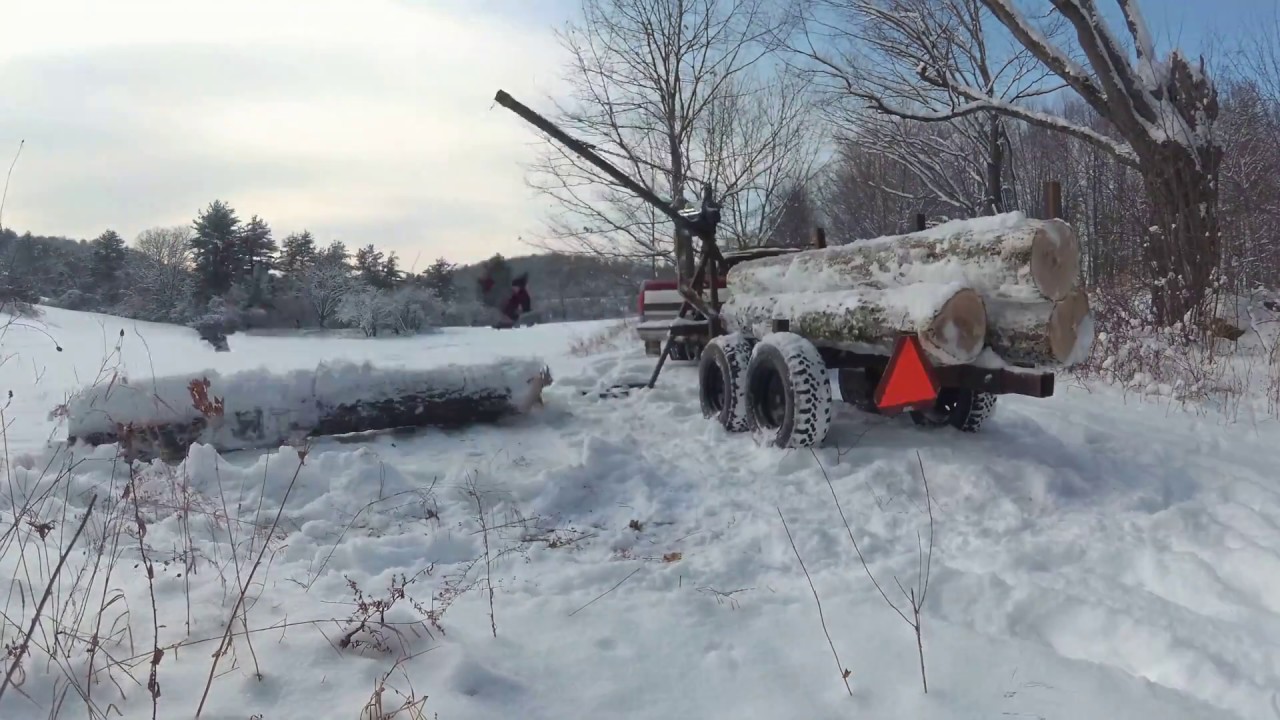 Timber Trailer/Log Loader Crane - YouTube