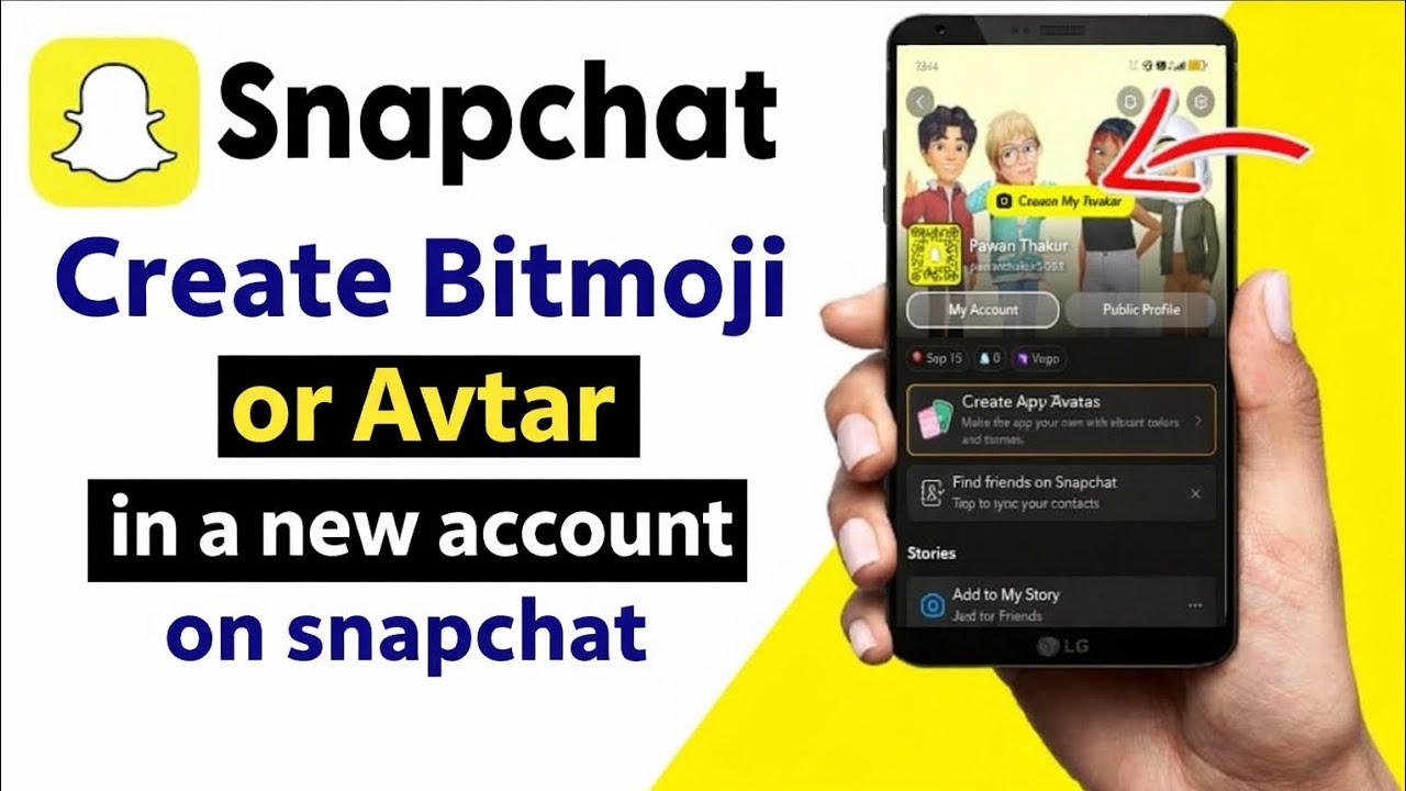How to create Bitmoji or Avtar in a new account on snapchat - YouTube