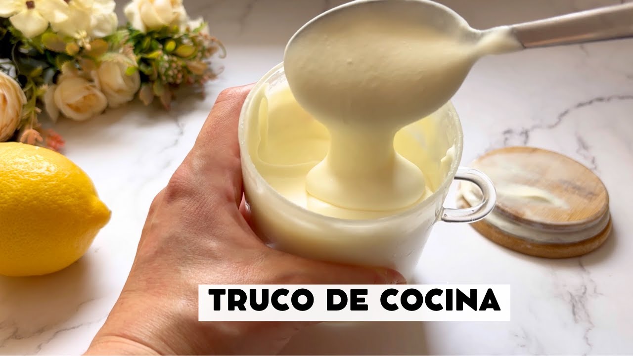 CÓMO MONTAR NATA O CREMA DE LECHE SIN VARILLAS en 1 MINUTO🥛 | Trucos de ...