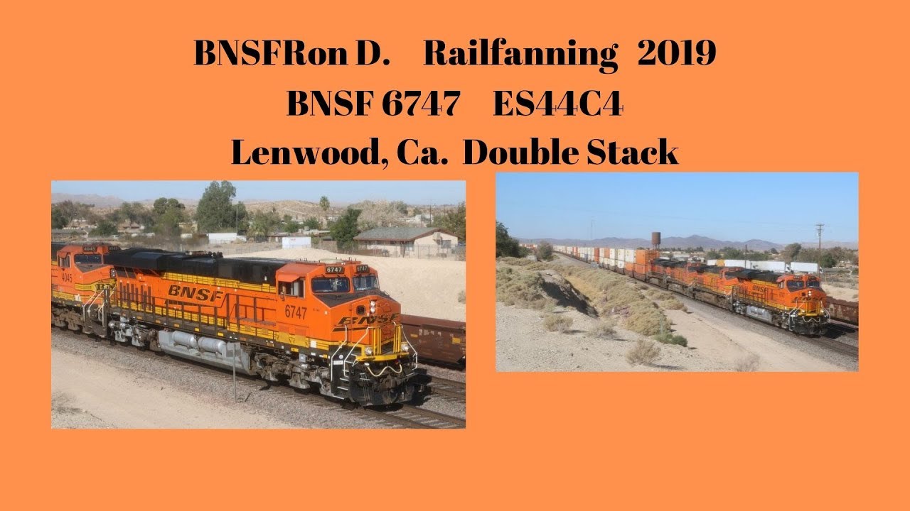 BNSF 6747 ES44C4 GE Double Stack BNSFRon D - YouTube