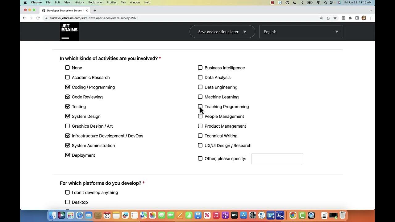 SaturdayMP Show #3: Filling out the JetBrains Developer Ecosystem Survey 2023 - YouTube