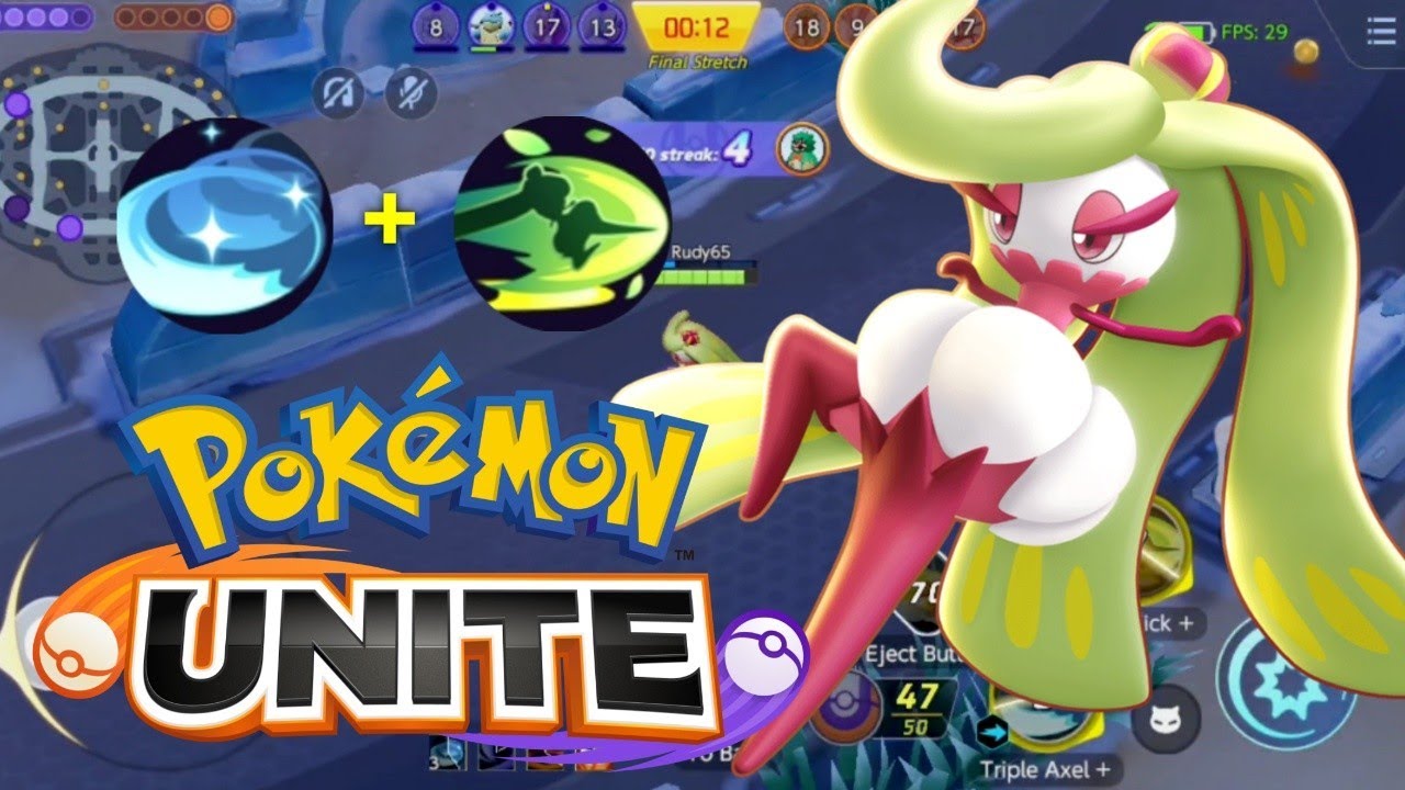 Pokemon Unite Mobile | Tsareena (Triple Axel + Trop Kick) Gameplay ...