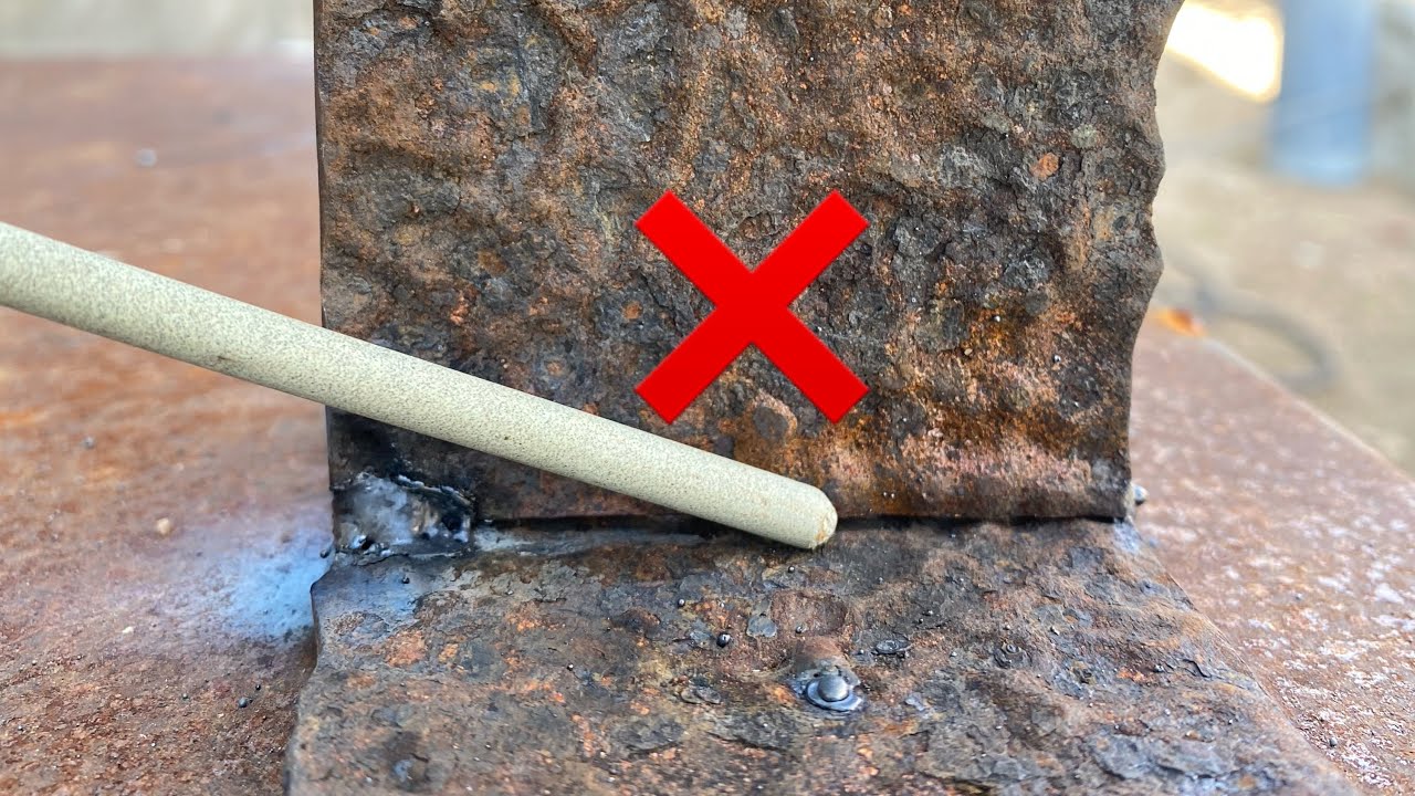 two 2f position welding techniques, on rusted sheet iron // welding ...