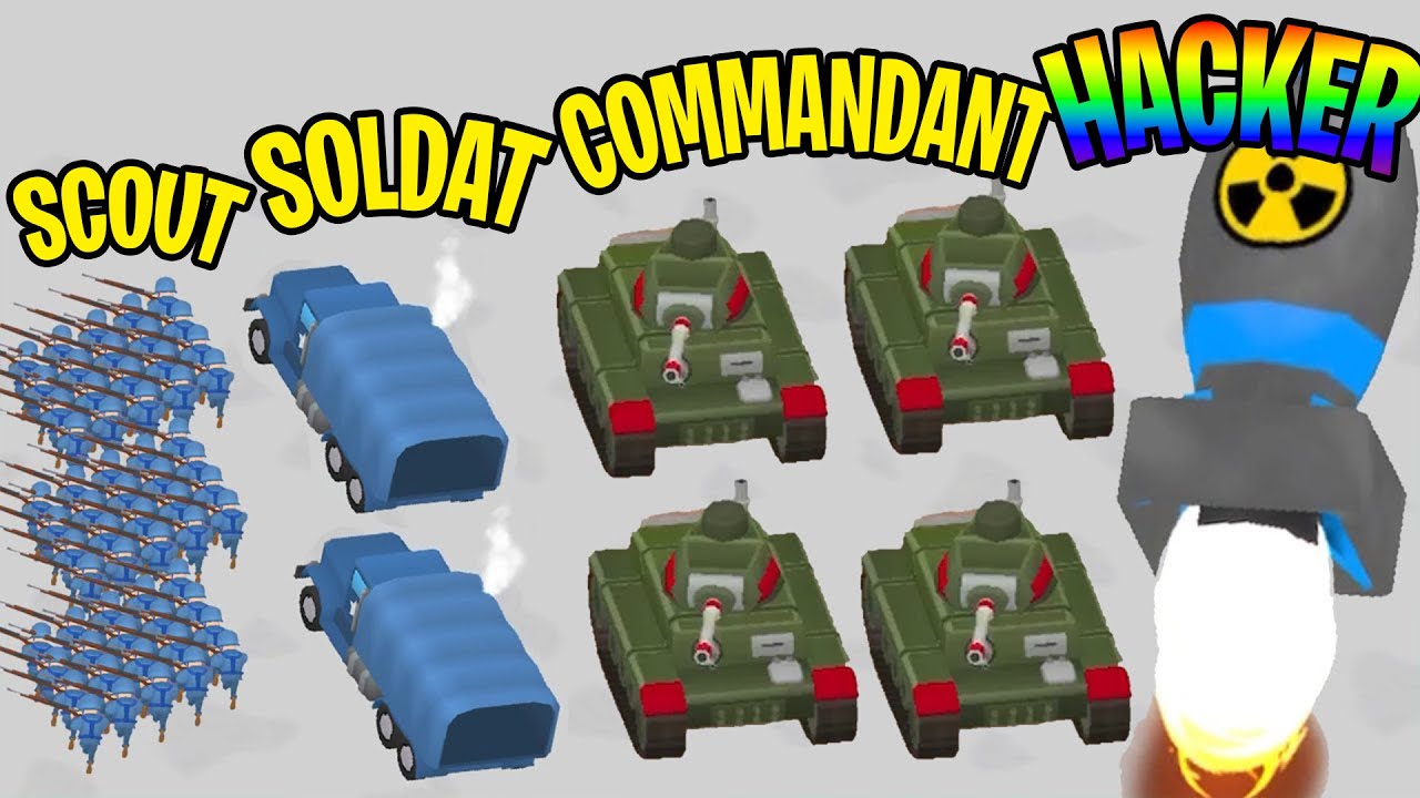 SCOUT vs SOLDAT vs COMMANDANT vs HACKER dans ARMY COMMANDER - YouTube