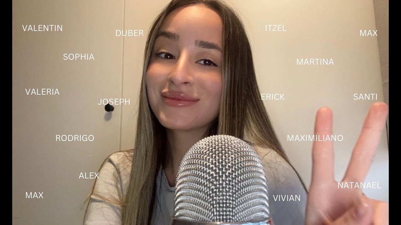 ASMR Diciendo sus nombres🤍🫶🏻 (Ultra tingly mouth sounds and fast hand ...