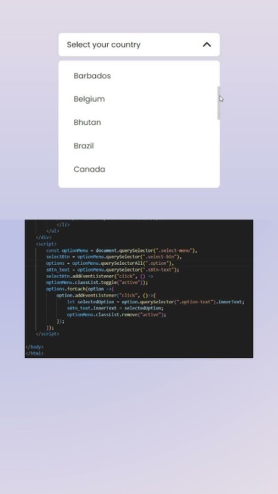 Custom Dropdown Using HTML CSS JavaScript 🔥 | Animated Dropdown Menu #coding #javascript # ...