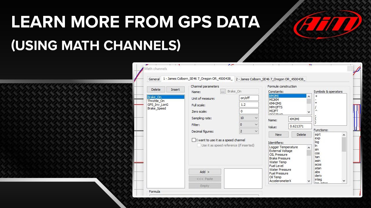 AiM Race Studio Analysis - Finding Trends Using GPS Data - YouTube