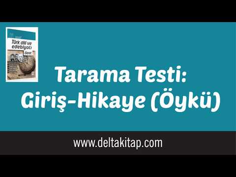 Türk Dili ve Edebiyatı 11.Sınıf - Tarama Testi: Giriş - Hikaye(Öykü)