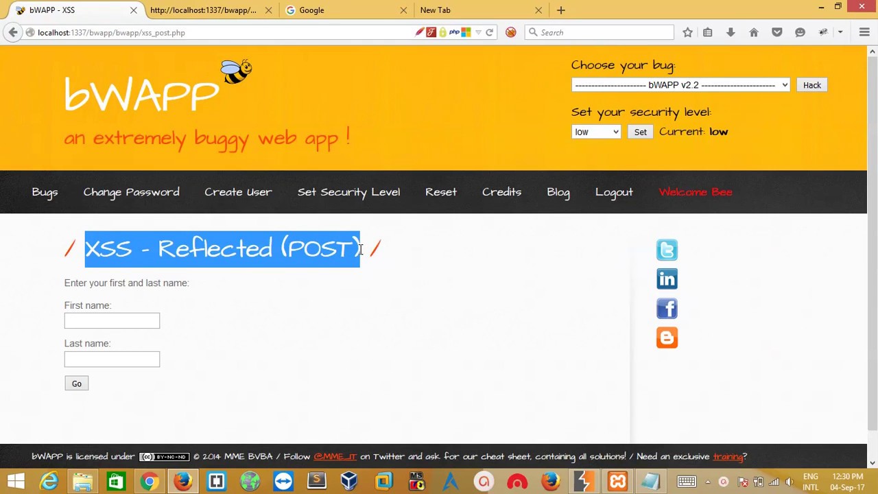XSS-Reflected-POST-bWAPP-low-akkubhosle - YouTube
