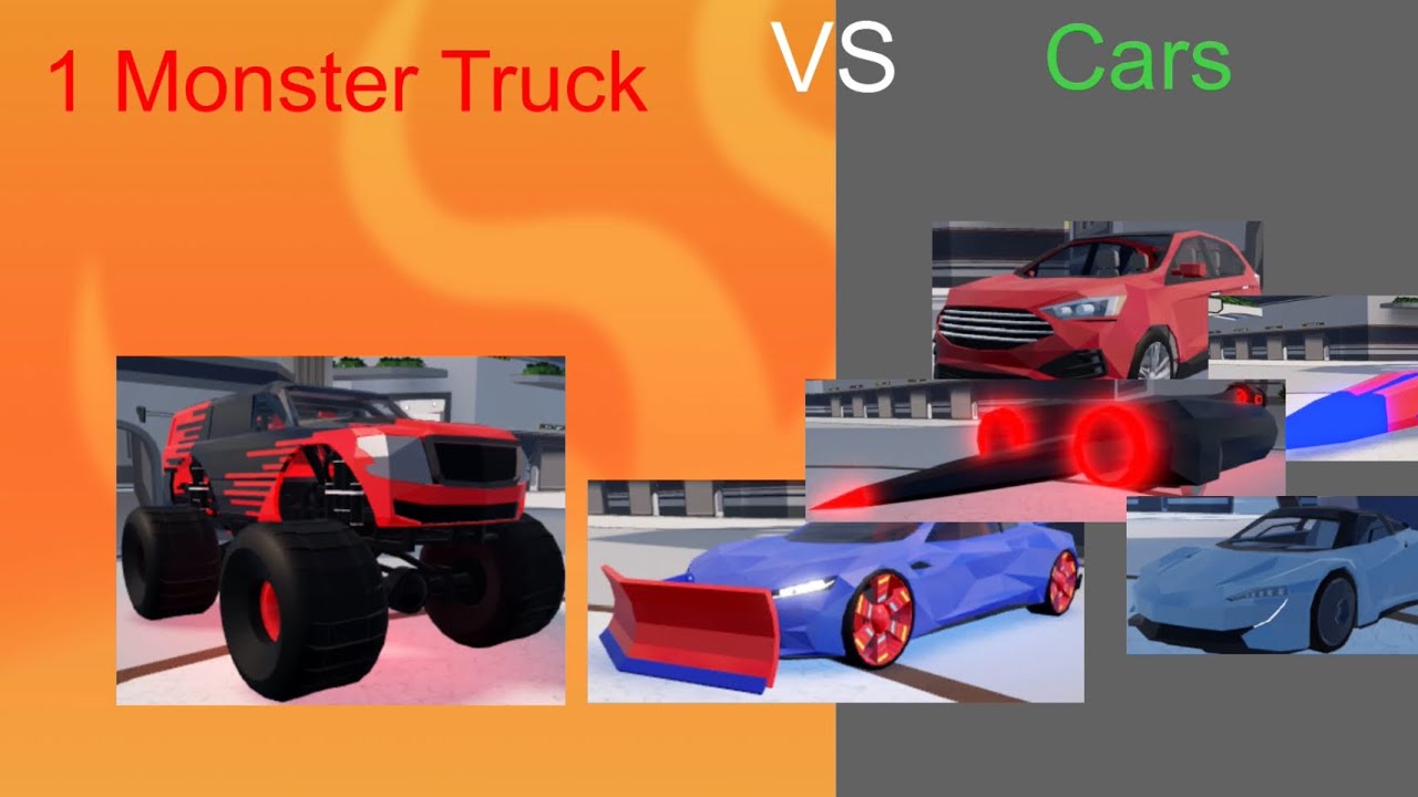 Cars VS 1 Monster Truck - YouTube