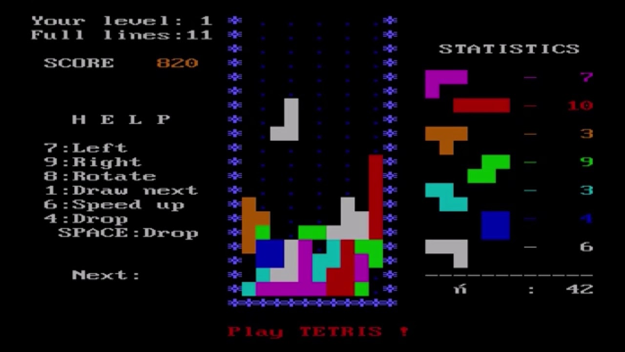 Tetris (MS-DOS) PC game - YouTube